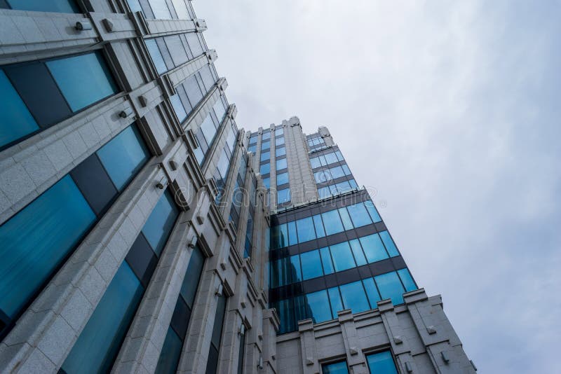 Big Business Building in the Grey Sky Stock Image - Image of modern ...