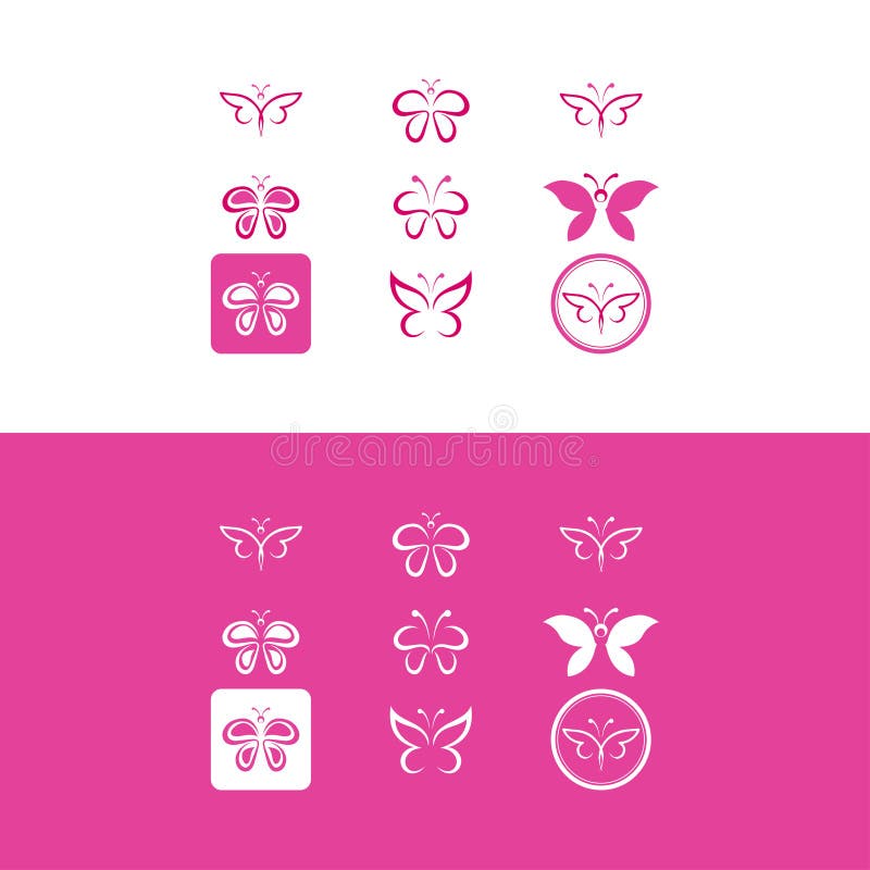 Big Butterfly Icon Butterfly Silhouette Icons Set Vector Illustrations