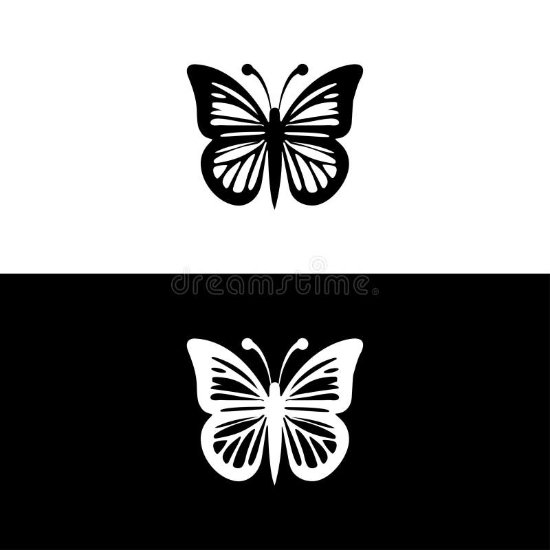Big Butterfly Icon Butterfly Silhouette Icons Set Vector Illustrations