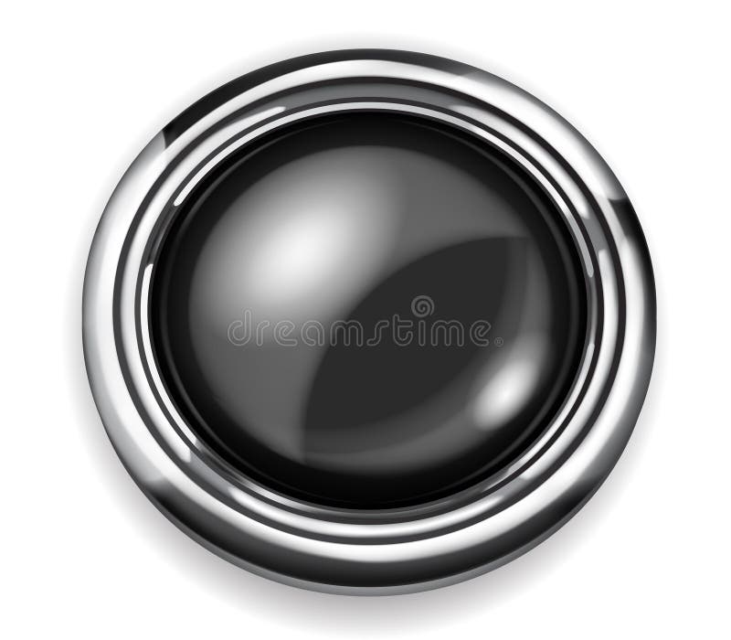Big Button with Metallic and Colored Borders Stock Vector ...
