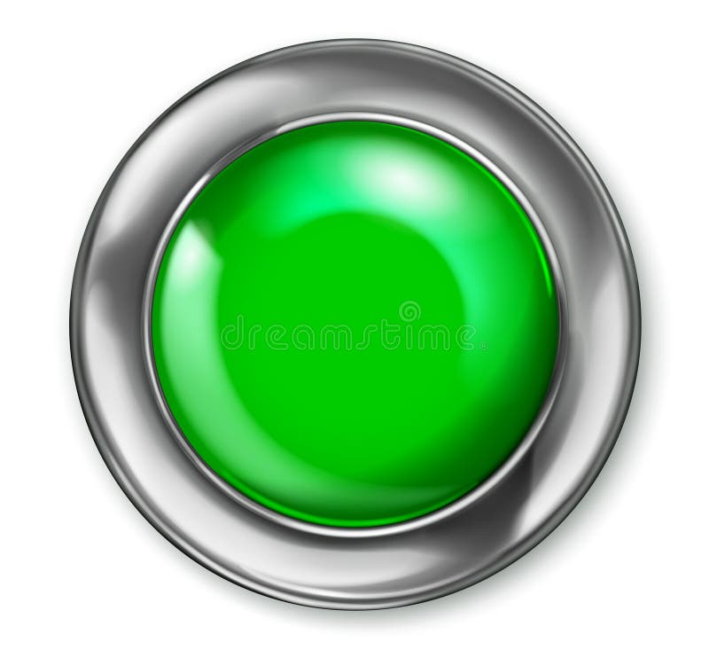 Big green button stock vector. Illustration of button - 50796430
