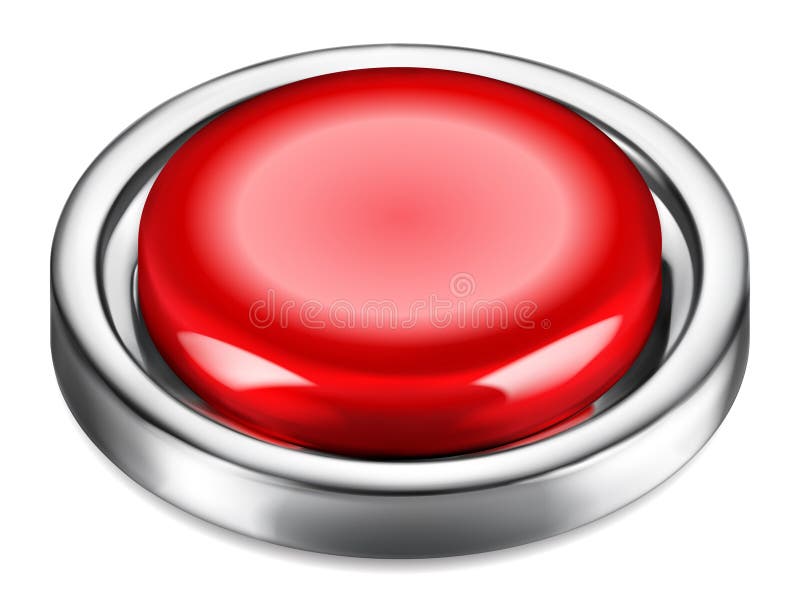 Big red button stock vector. Illustration of chrome, site - 37742736