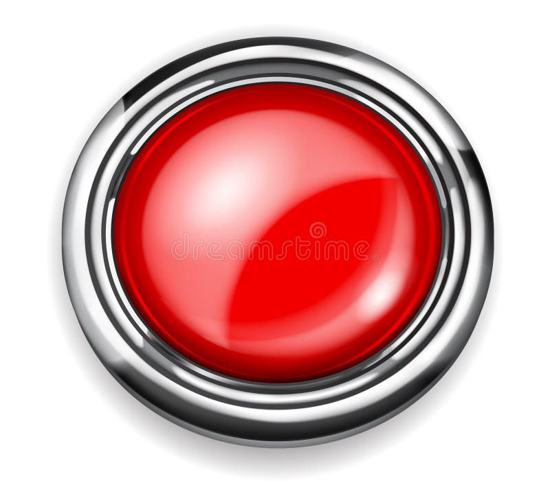 Big Button with Metallic and Colored Borders Stock Vector ...