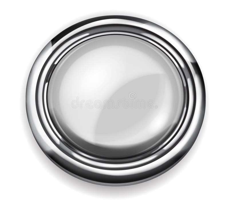 Big Button with Metallic and Colored Borders Stock Vector ...