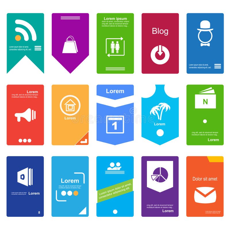 Web Design Elements, Buttons, Icons. Templates for Website Stock Vector ...