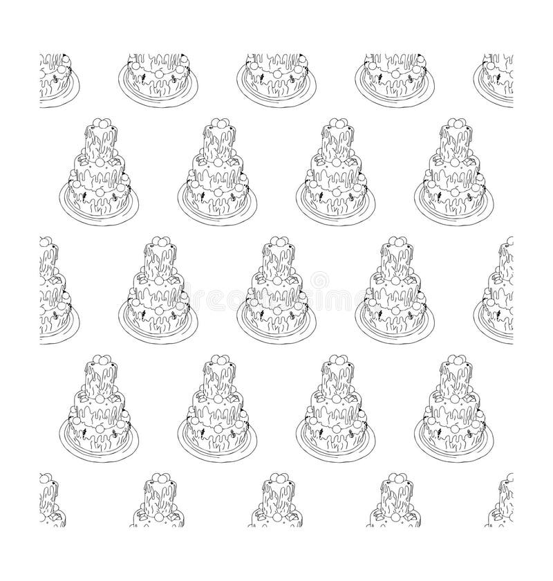 Big Cake Decorated with Icing. Seamless Pattern Stock Vector ...