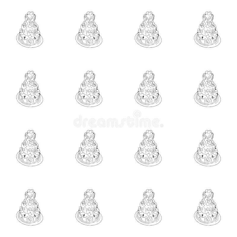 Big Cake Decorated with Icing. Seamless Pattern Stock Vector ...