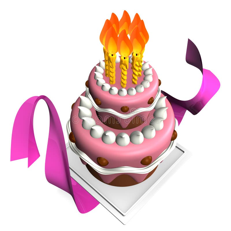 Big Cake with Ribbon stock illustration. Illustration of lovely - 31571072