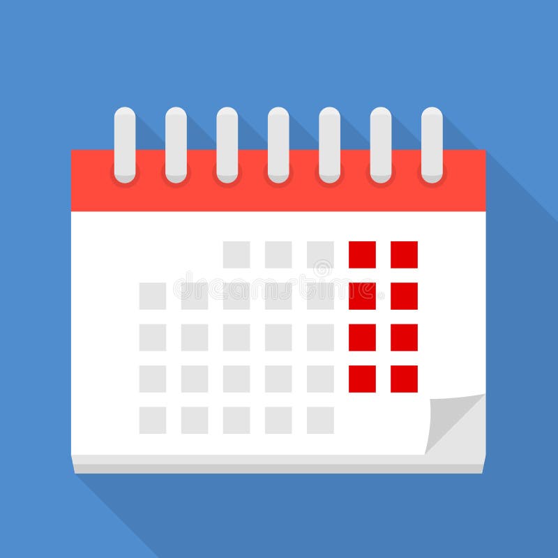 Big Calendar Icon, Flat Style Stock Illustration - Illustration of ...