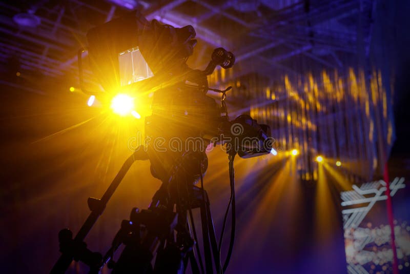 Big Camera at the Event. Record Show. Stock Photo - Image of studio ...