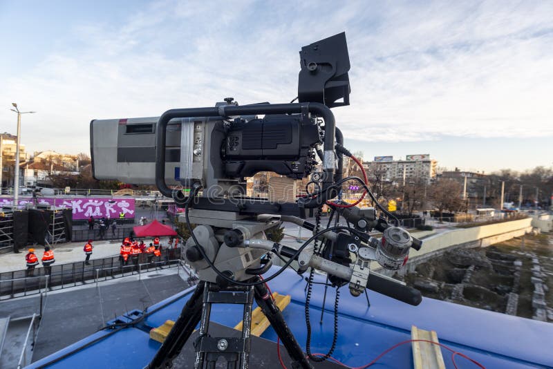 Big Camera for Live TV Broadcasting Editorial Stock Image - Image of ...