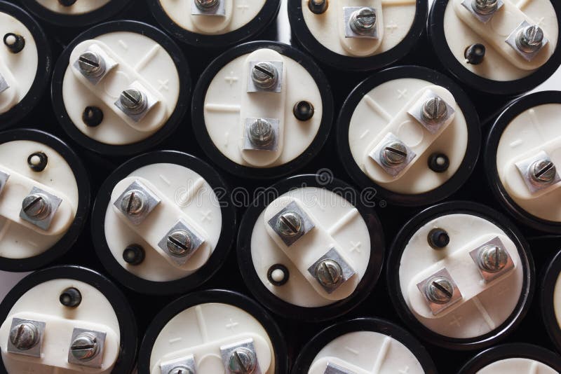 Big Capacitors, Electronic Component Stock Photo - Image of terminal ...
