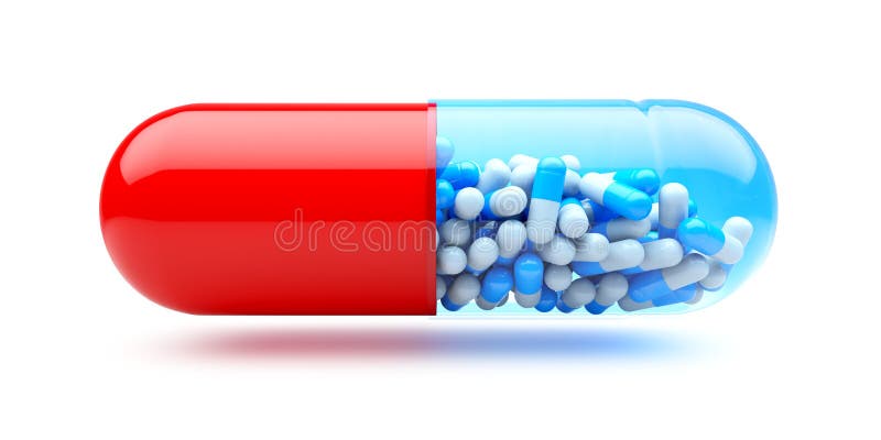 Big Capsule with Small Capsules Stock Illustration - Illustration of ...