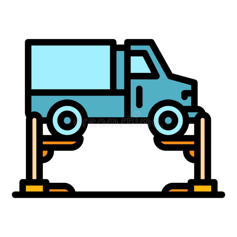 Big Car Lift Icon Color Outline Vector Stock Vector - Illustration of ...