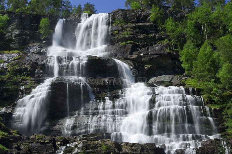 Big cascade stock image. Image of forest, background - 20445601