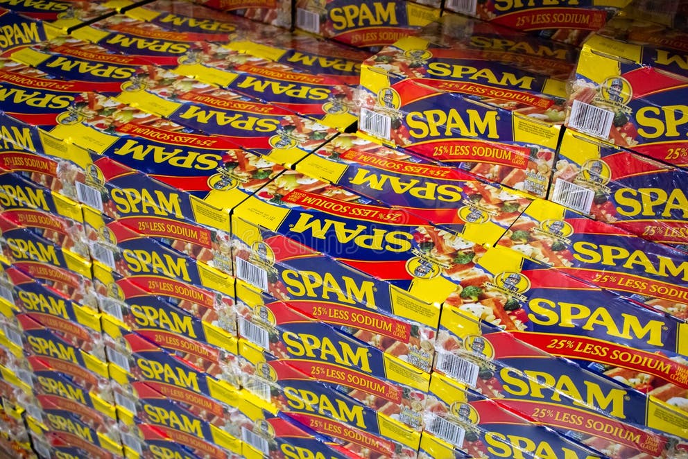 Big cases of Spam editorial image. Image of stack, grocery - 156227385