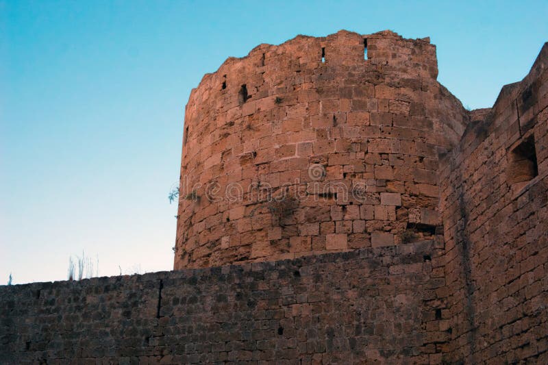 Big Castle in the Old City Rodes Stock Image - Image of ruins, town ...