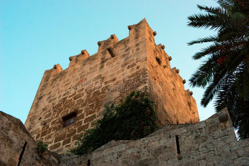 Big Castle in the Old City Rodes Stock Photo - Image of landmark ...