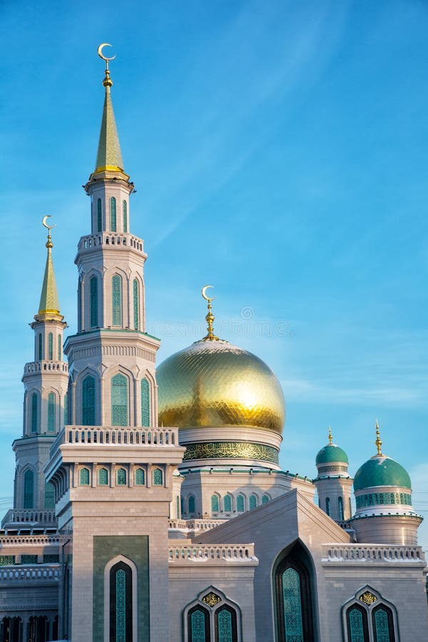 Big Cathedral Mosque in Moscow Stock Image - Image of minaret, faith ...