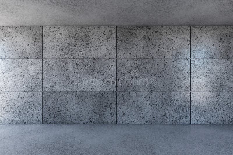 Big Cement Tile on the Wall in the Empty Room. Stock Illustration ...