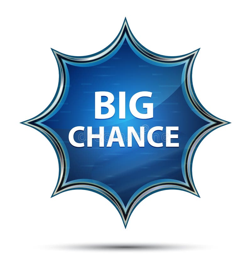 Big Chance Magical Glassy Sunburst Blue Button Stock Illustration ...