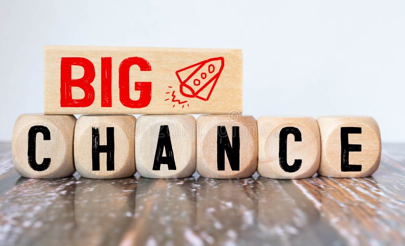 Big Chance Text on a Wooden Cubes Stock Image - Image of change ...