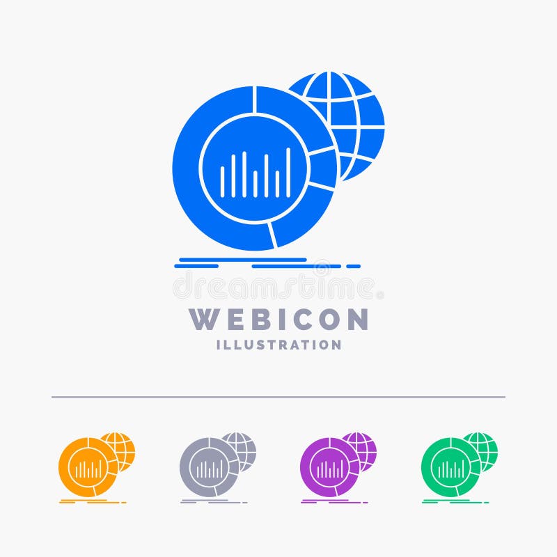 Big, Chart, Data, World, Infographic 5 Color Glyph Web Icon Template ...