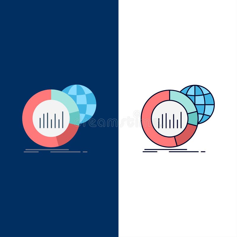 Big, Chart, Data, World, Infographic Flat Color Icon Vector Stock ...