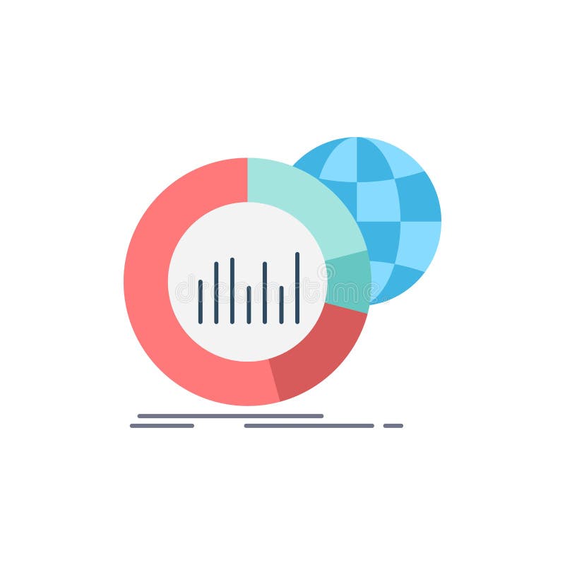 Big, Chart, Data, World, Infographic Flat Color Icon Vector Stock ...