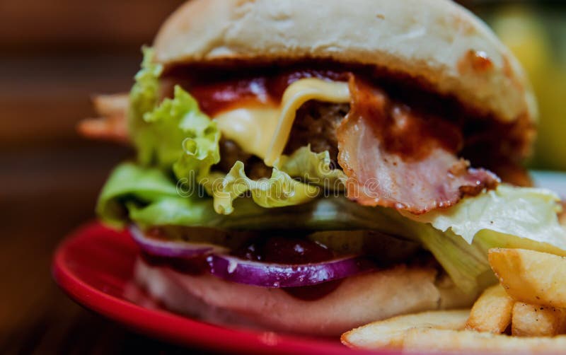 Cheeseburger and Chips stock photo. Image of lunch, cheesy - 28296804