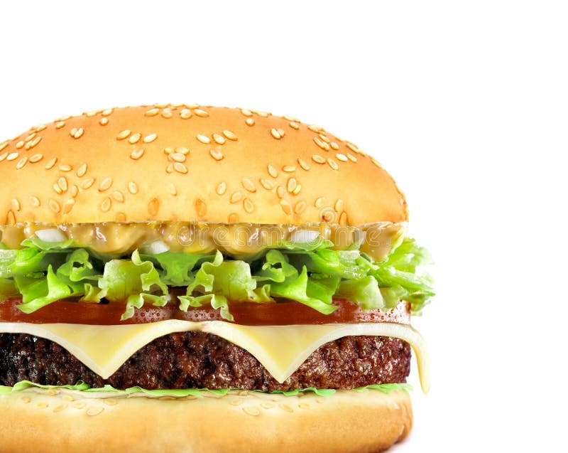 Big cheeseburger stock image. Image of fast, closeup - 61395125