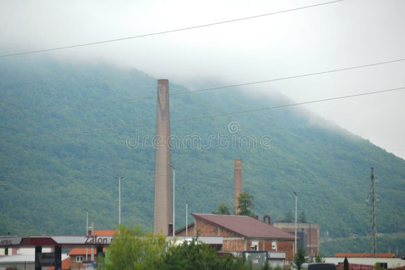 Big chimney of the factory stock image. Image of skyscraper - 270200917