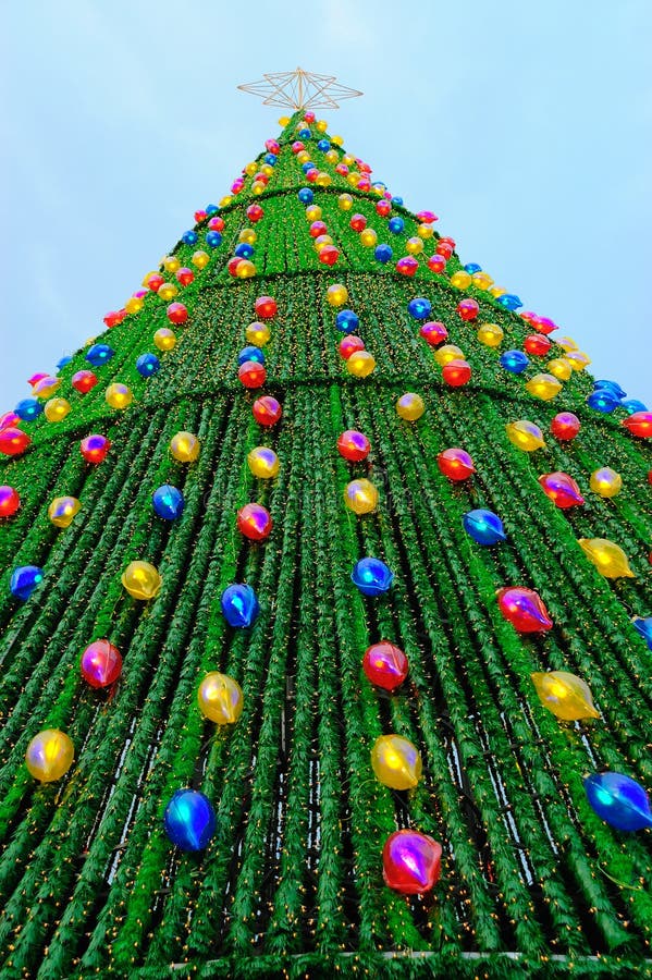 Big christmas tree stock image. Image of decorate, triangle - 6992491