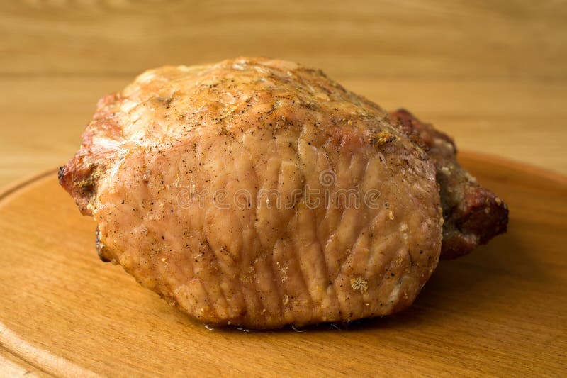 The Big Chunk of Fried Meat. Stock Image - Image of freshness, close ...