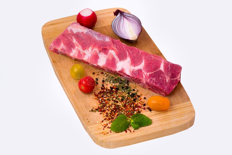 Big chunk of raw meat stock image. Image of herbs, moked - 177062391