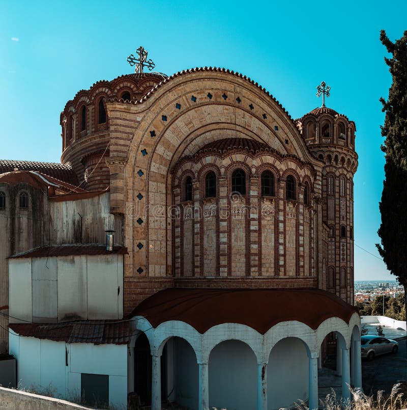 Big church at greece stock photo. Image of basilica - 259813224