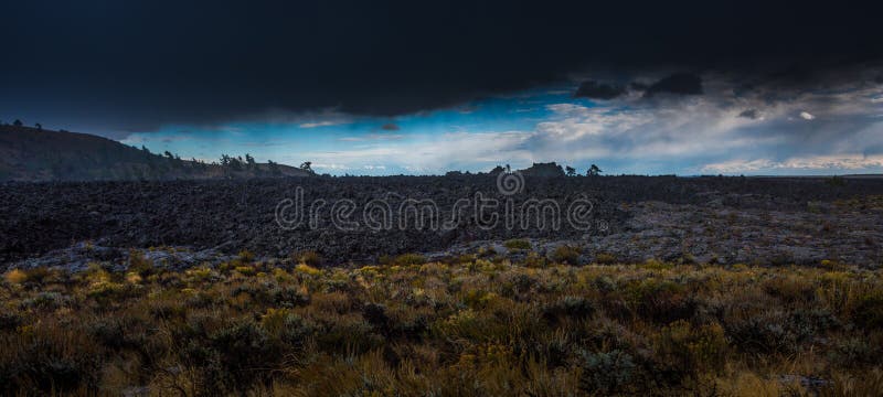 Big Cinder Butte Craters of the Moon Panorama Stock Photo - Image of ...