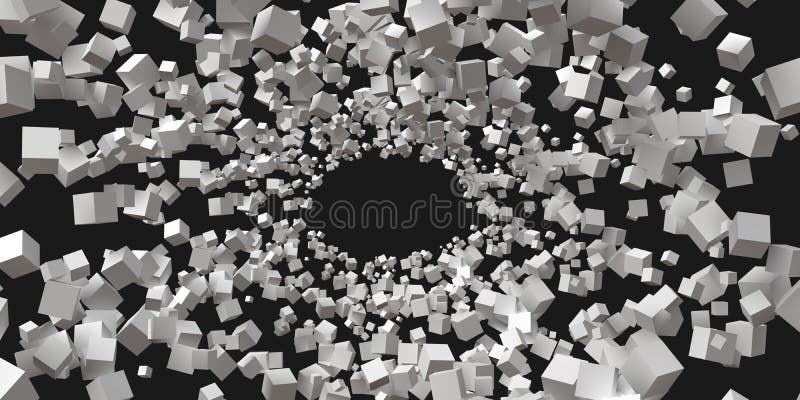 Circular Frame Formed by Random Sized Colorful Cubes Stock Vector ...