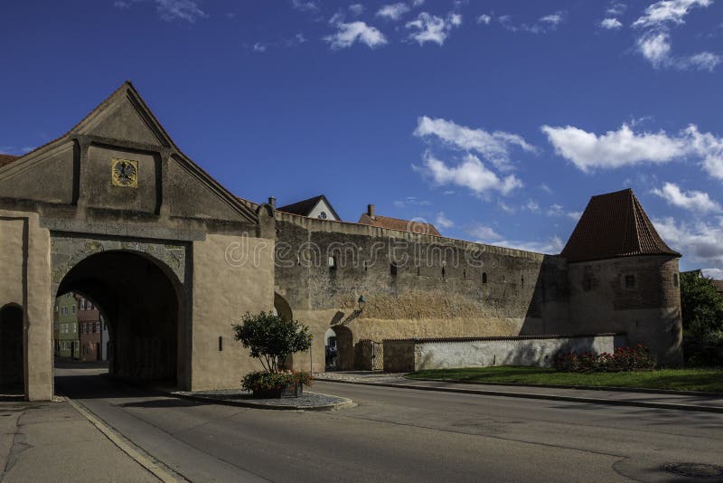 Big City Gate through the Big Medieval City Wall Stock Image - Image of ...
