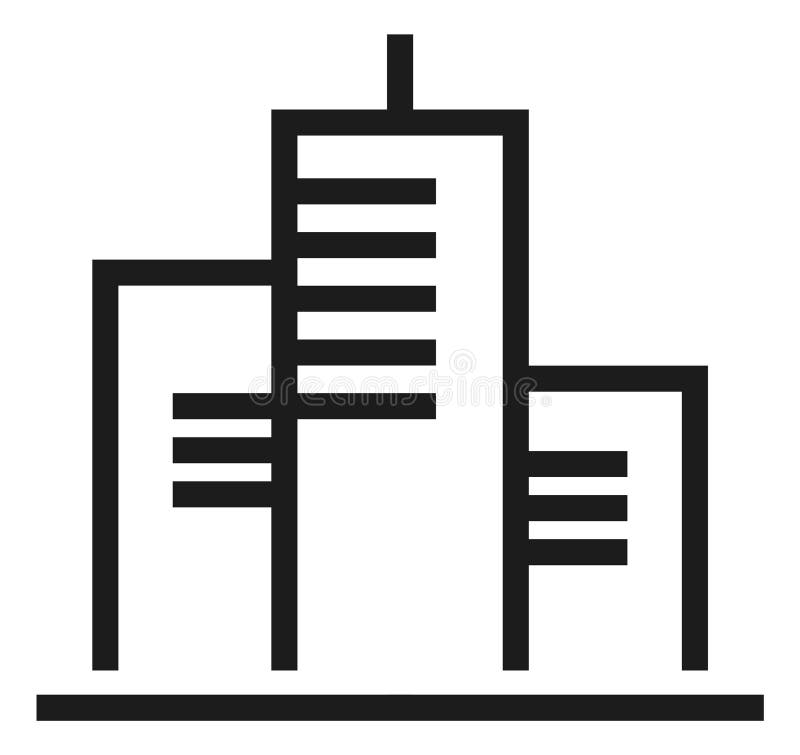 Big City Icon. High Buildings in Linear Style Stock Vector ...