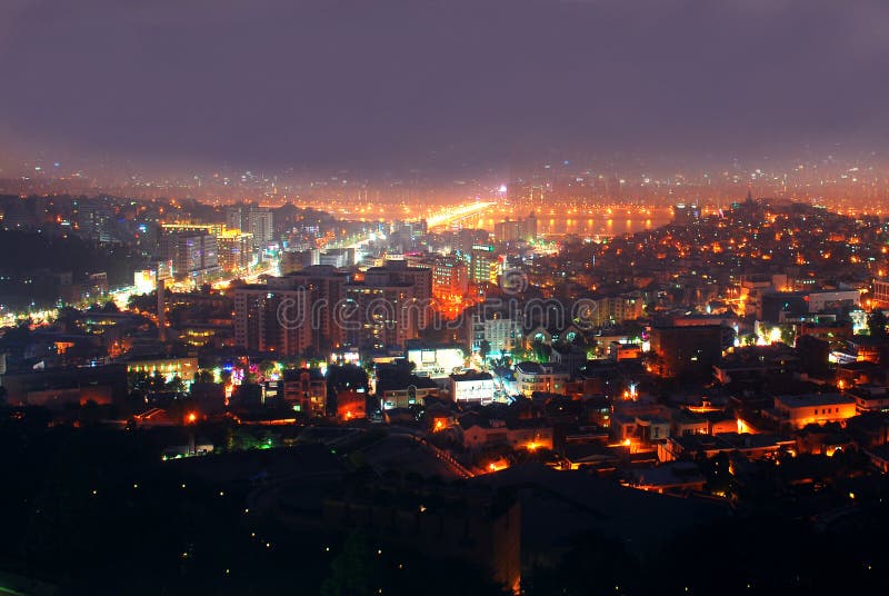 Big city in the night stock image. Image of street, city - 4554551