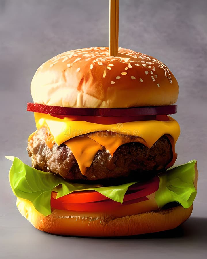 Big classic beef burger stock illustration. Illustration of roasted ...