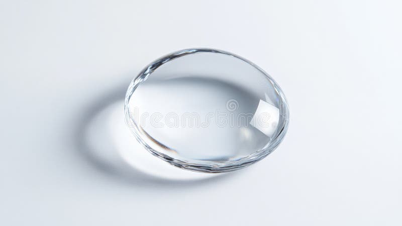 Transparent Drop of Water Creating Concentric Ripples on White ...