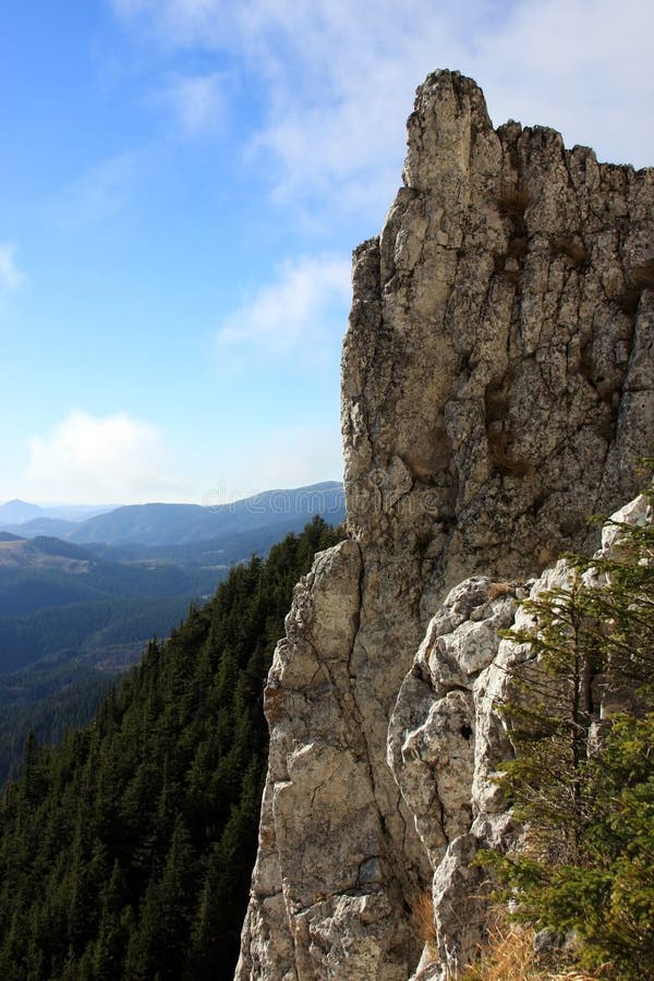 Big Cliff on the Top of the Mountain Stock Image - Image of rocks ...