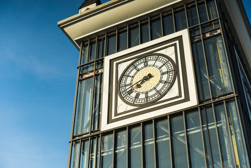 Big clock and blue sky stock image. Image of outdoors - 57441077
