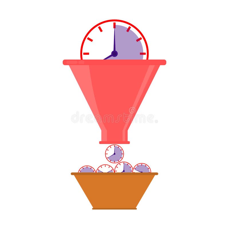 Big Clock Fall into a Funnel and Many Small Clocks is Obtained. Time ...