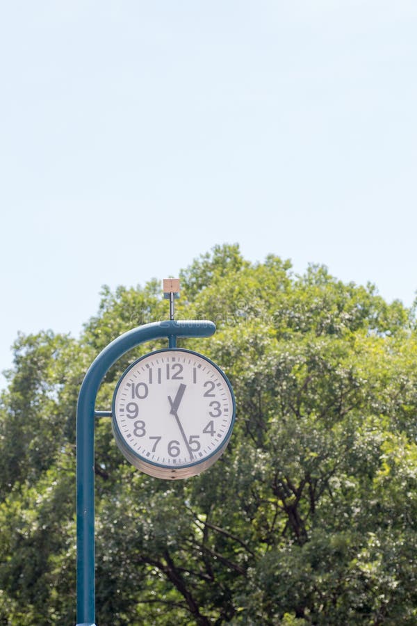Big clock in a park stock image. Image of street, clock - 95654703