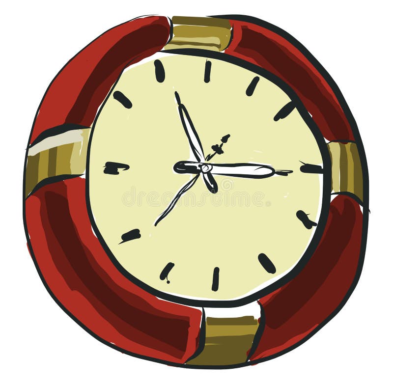 A Big Clock, Vector or Color Illustration Stock Vector - Illustration ...