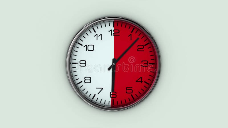 The Big Clock Rotates Quickly Stock Video - Video of chrome, animation ...