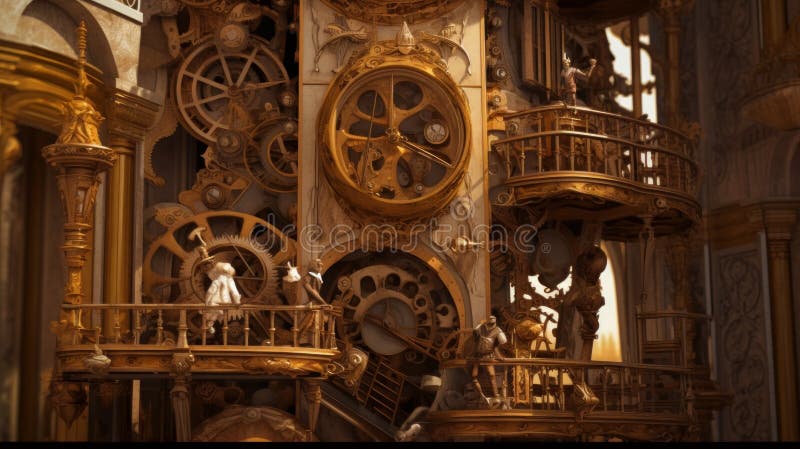 Big Clock Tower Watch Construction Work Generative AI Stock ...